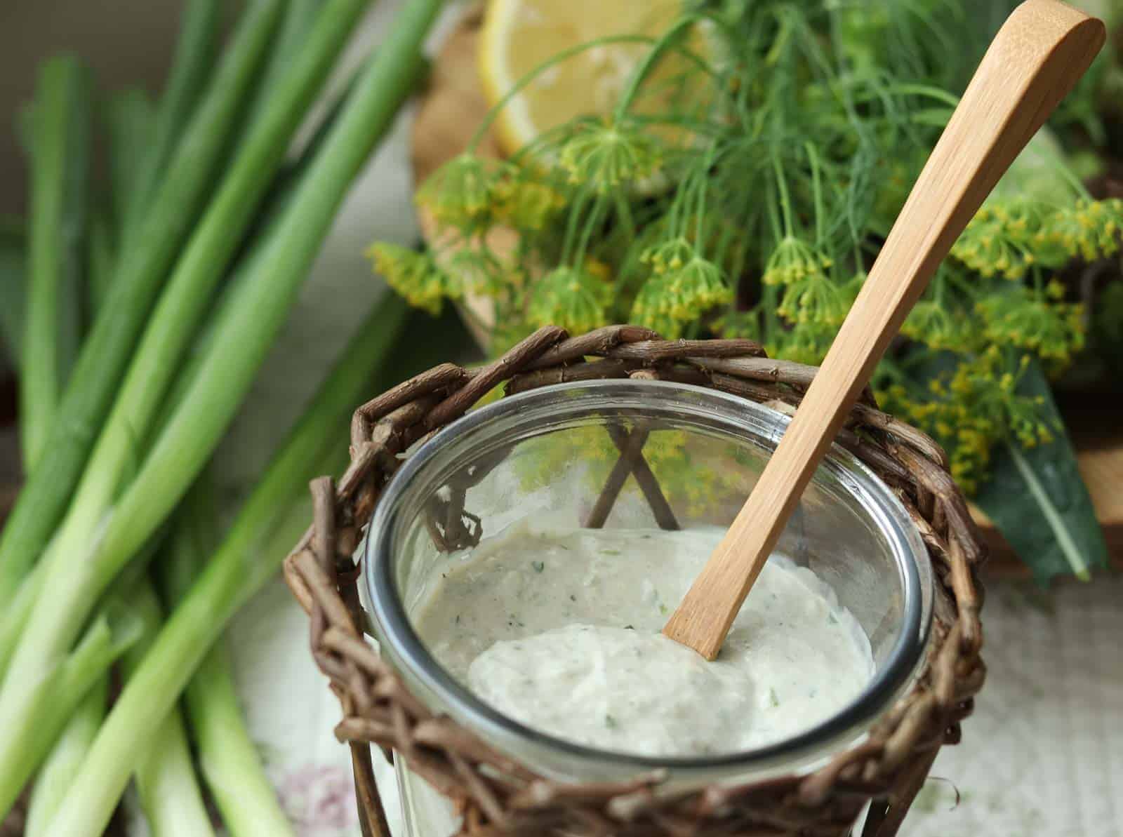 Gourmet Done Skinny Healthy Garlic Ranch Dressing and Dip